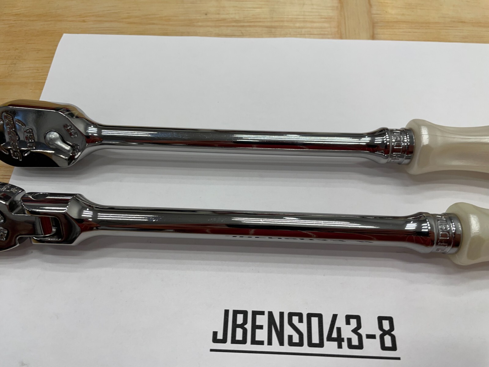 Snap-on Tools USA NEW 2pc PEARL WHITE 3/8" Drive Hard Grip Long Ratchet ...