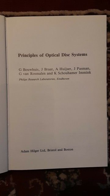 Principles of Optical Disc Systems by BOUWHUIS (1985, Hardcover) for ...