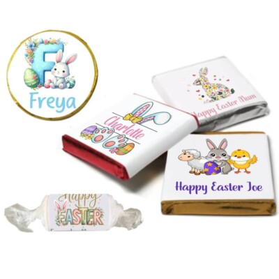 Personalised Neapolitan Chocolate Coin Easter Egg Hunt Basket Gift ...