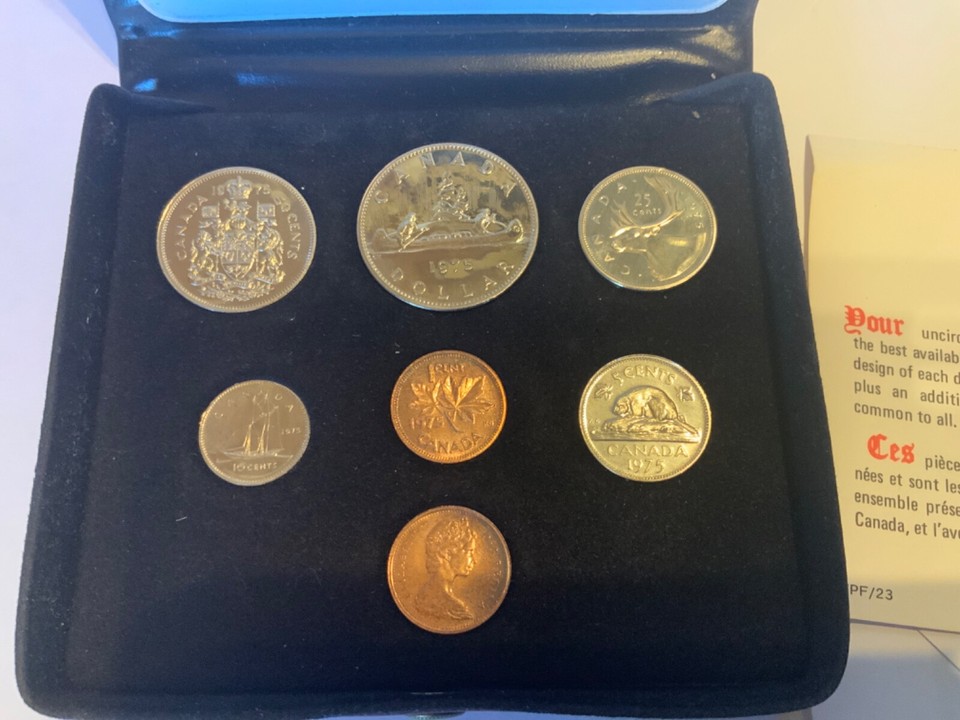 Royal Canadian Mint Set Monnaie Royale Canadienne 1975 Coin Set Seven ...