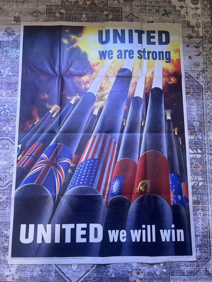 ww2 poster “United We Are Strong United We Will Win” | eBay