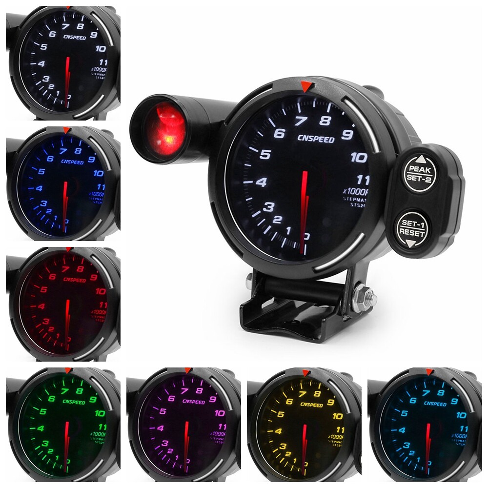 3.5'' 80mm 7 Color LED Car Tachometer RPM Gauge Meter Step Motor w ...