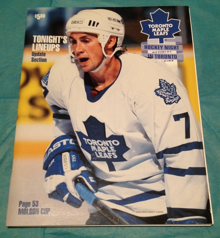 1995 96 Hockey Night In TORONTO Maple Leafs PROGRAM Mike RIDLEY MLG ...
