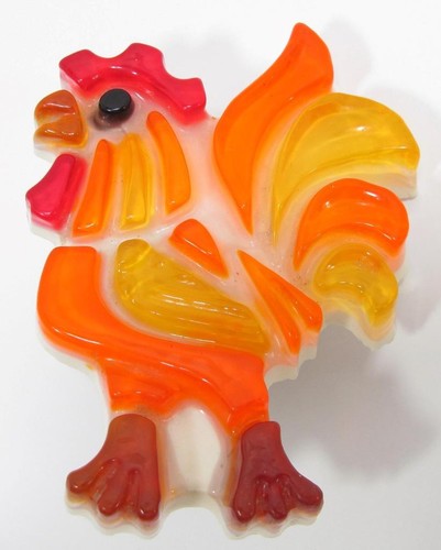 Vintage Lucite Rooster Plug In Night Light Orange Yellow MCM Acrylic ...