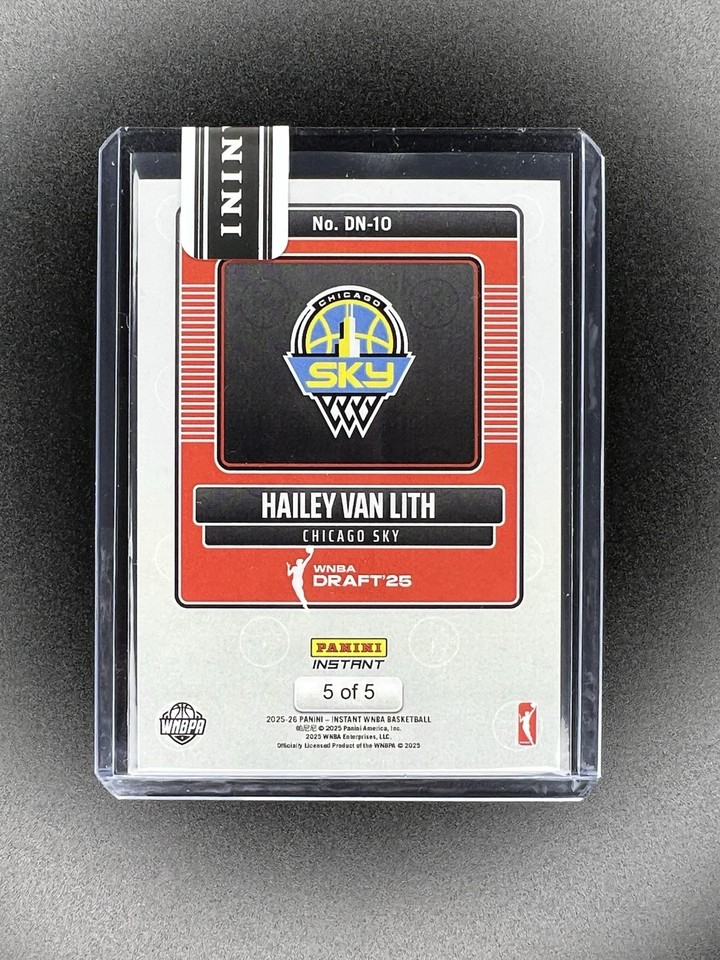 2025 Panini Instant WNBA Draft 10 Hailey Van Lith RC Lightning /5 Sky ...