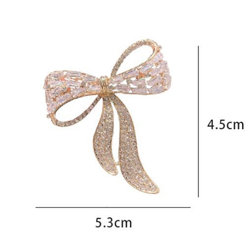 Bow Tie Rhinestone Brooch Female Simple Personality Pin Anti-light ...