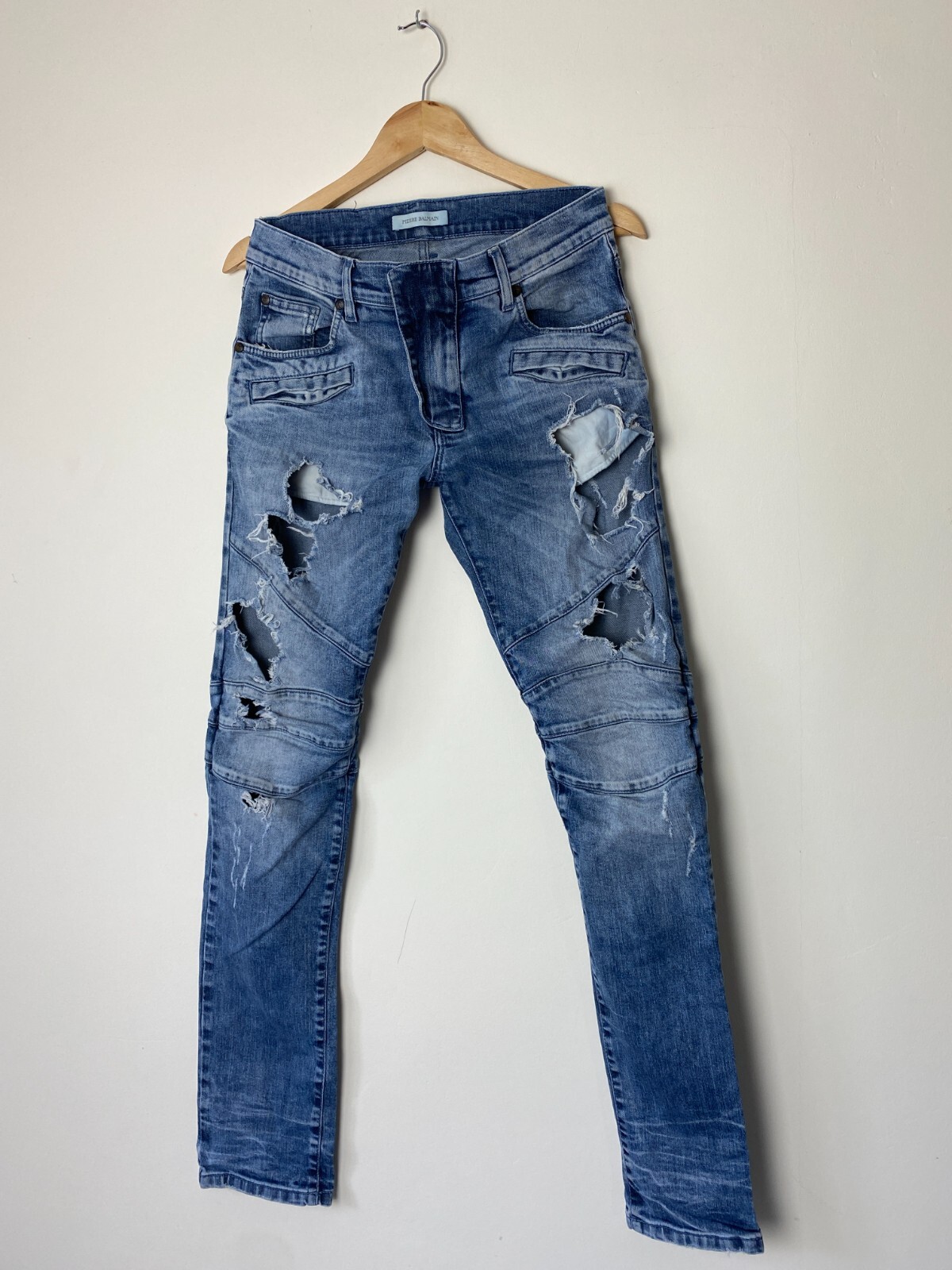 Pierre Balmain Moto Destroyed Jeans - Gem