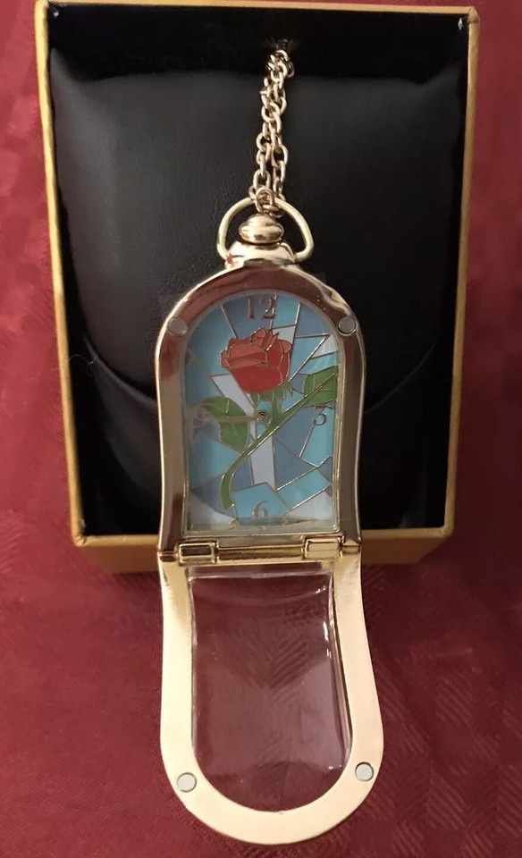 Disney Beauty and The Beast Enchanted Rose Watch Necklace NEW | eBay