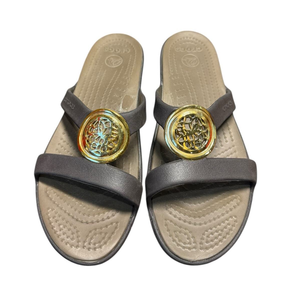 Crocs Sanrah Embellished Circle Slide Women Size 8 Co… - Gem