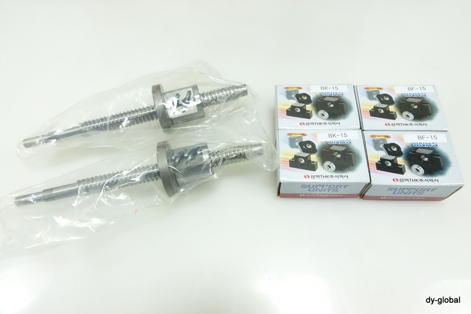 THK Lot of 2 BIF2005-5RRG0+290LC5-A BK15+BF15 Ground Ball Screw BSC-I ...