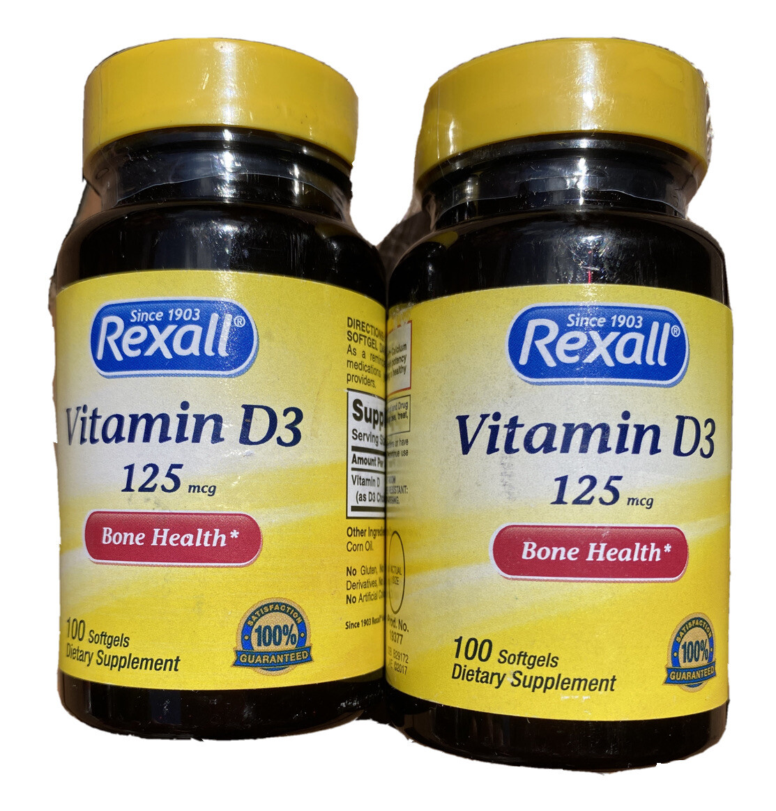 Rexall Vitamin D3 125mcg Bone Health 100 ct Softgels Lot Of 2 Bone ...