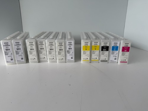 Lot of 12 EPSON INK CARTRIDGE F2000 F2100 White Yellow Cyan Black ...