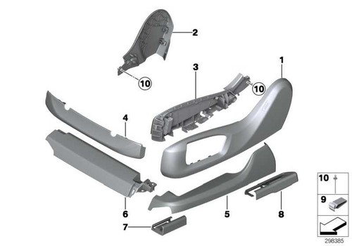 Original BMW 52207408219 - Blende Sitzschiene hinten links SCHWARZ | eBay