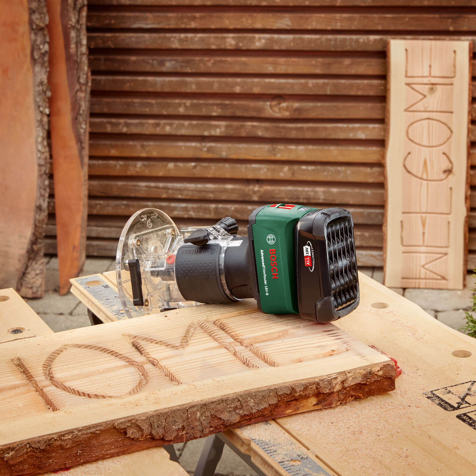 Bosch ADVANCEDTRIMROUTER 18V-8 P4A 18v Cordless Trim Router 1 x 1.5ah ...