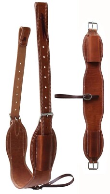 BACK CINCH WESTERN HORSE SADDLE TOOLED PADDED REAR FLANK LEATHER ...