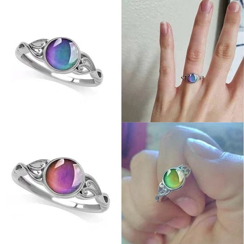Ring Round Change Mood Color Changeable for Women Temperature Control ...