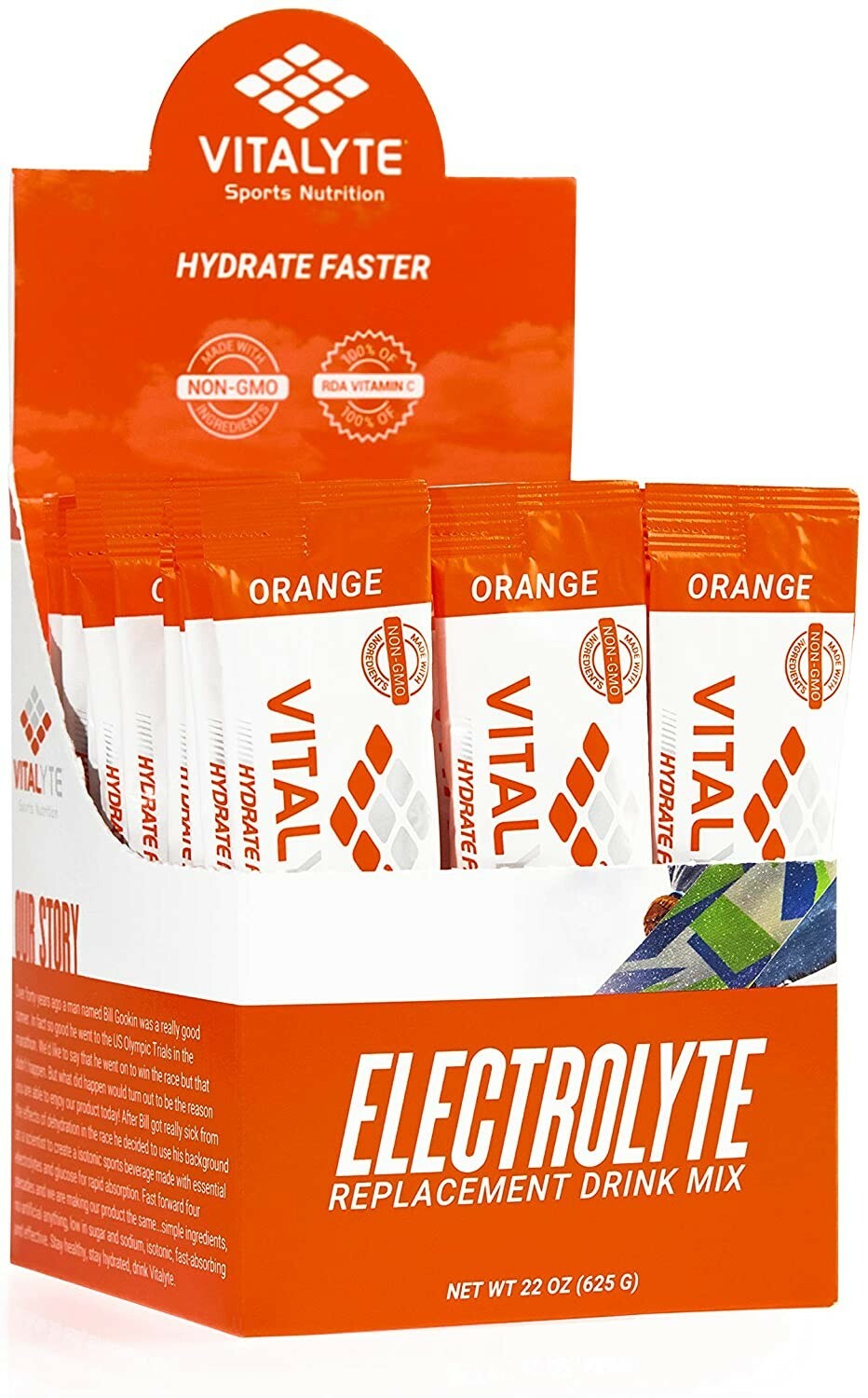 Vitalyte Electrolyte Stick Pack 25 Count Box - Orange SHIPS FAST! | eBay