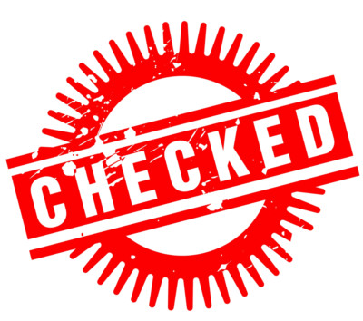 CHECKED Checked Round stamp Self-inking 43mm round Business Logo Name ...