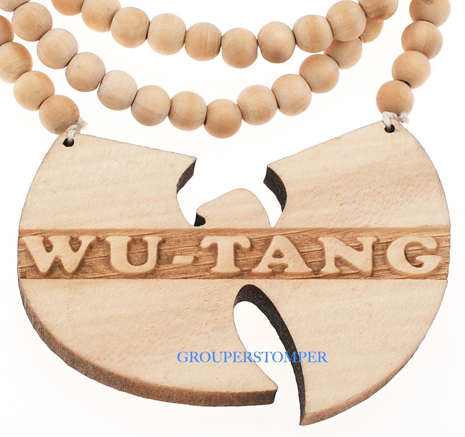 WU-TANG Necklace New Good Wood Style Pendant with Wood Bead Chain | eBay