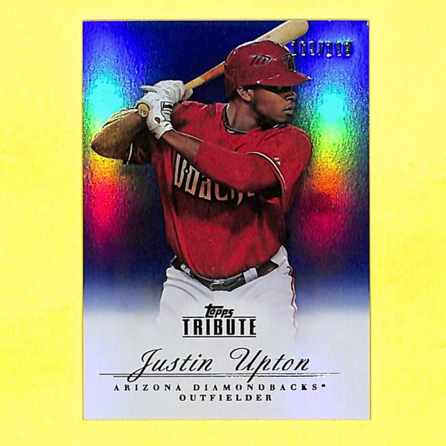 2012 Topps Tribute #83 Justin Upton 169/199 Blue Refractor Card Dbacks ...