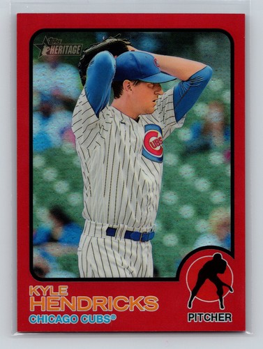 2022 Topps Heritage Kyle Hendricks Chicago Cubs Chrome Red Border /573 ...