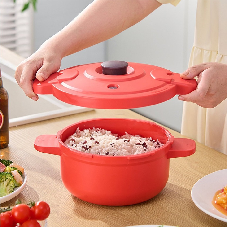 Microwave Pressure Cooker Easy Clean Small No Fire Heat Resistant Stew ...