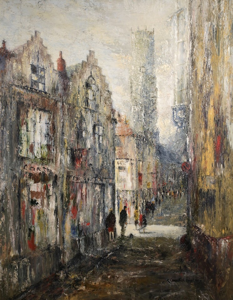 ROBERT STANDISH SWEENEY (1917-1995) HUGE SIGNED POST IMPRESSIONIST OIL ...