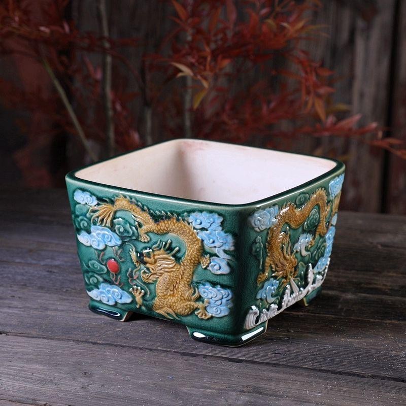 Bonsai Pot Dragon 21.5cm x 19cm | eBay UK