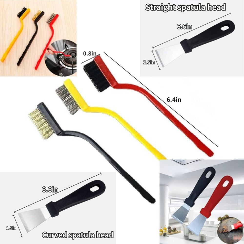 5pcs Heavy Duty Wire Brush Set Brass Scratch Brush Cleaning Scrubbing ...