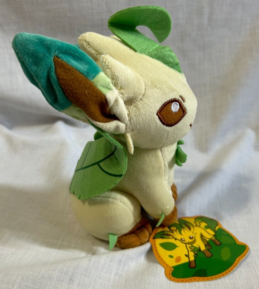 Pokemon Leafeon Sitting Plush Toy New With Tags USA Seller 7in Plushie ...