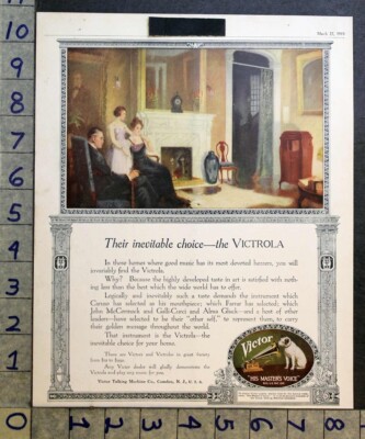 1919 VICTROLA PHONOGRAPH RECORD PLAYER MUSIC OPERA SINGER CAMDEN ART AD ...