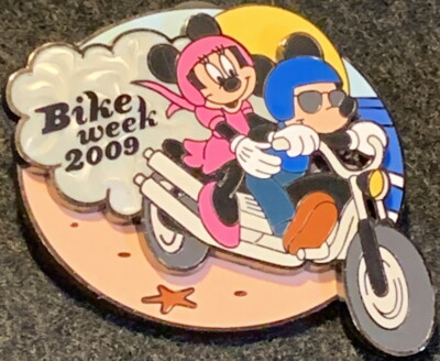WDW DISNEY PIN 2009 Bike Week Mickey & Minnie Mouse on Motorcycle PP ...