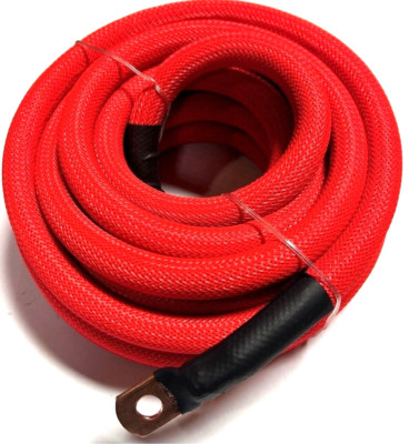 0 Gauge RED Snakeskin Power Gr 100% OFC Copper Cable 1/0 AWG W ...