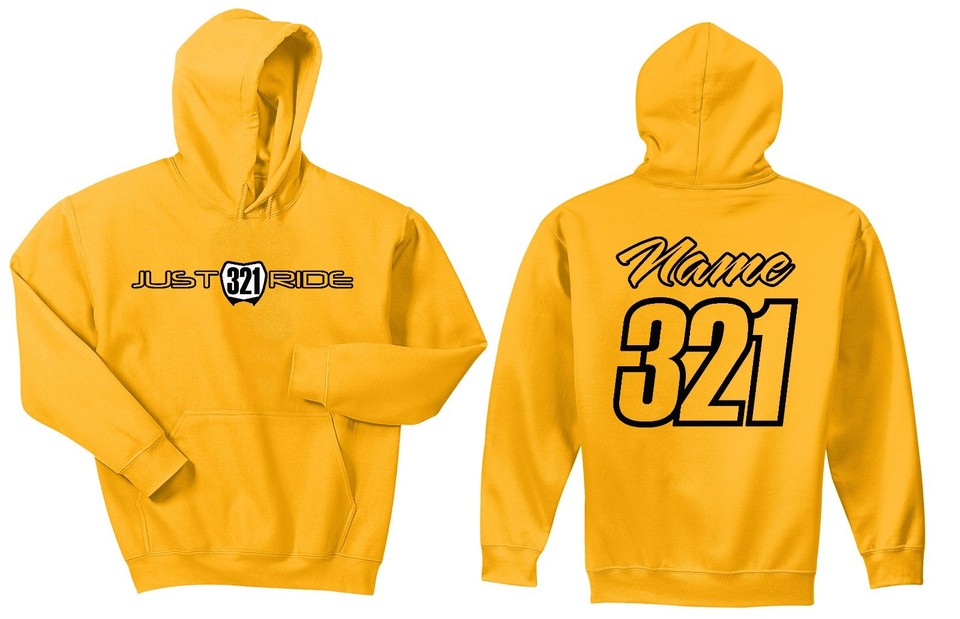 JUST RIDE CUSTOM NUMBER PLATE HOODIE SWEAT SHIRT MX MOTO MOTOCROSS YZ ...