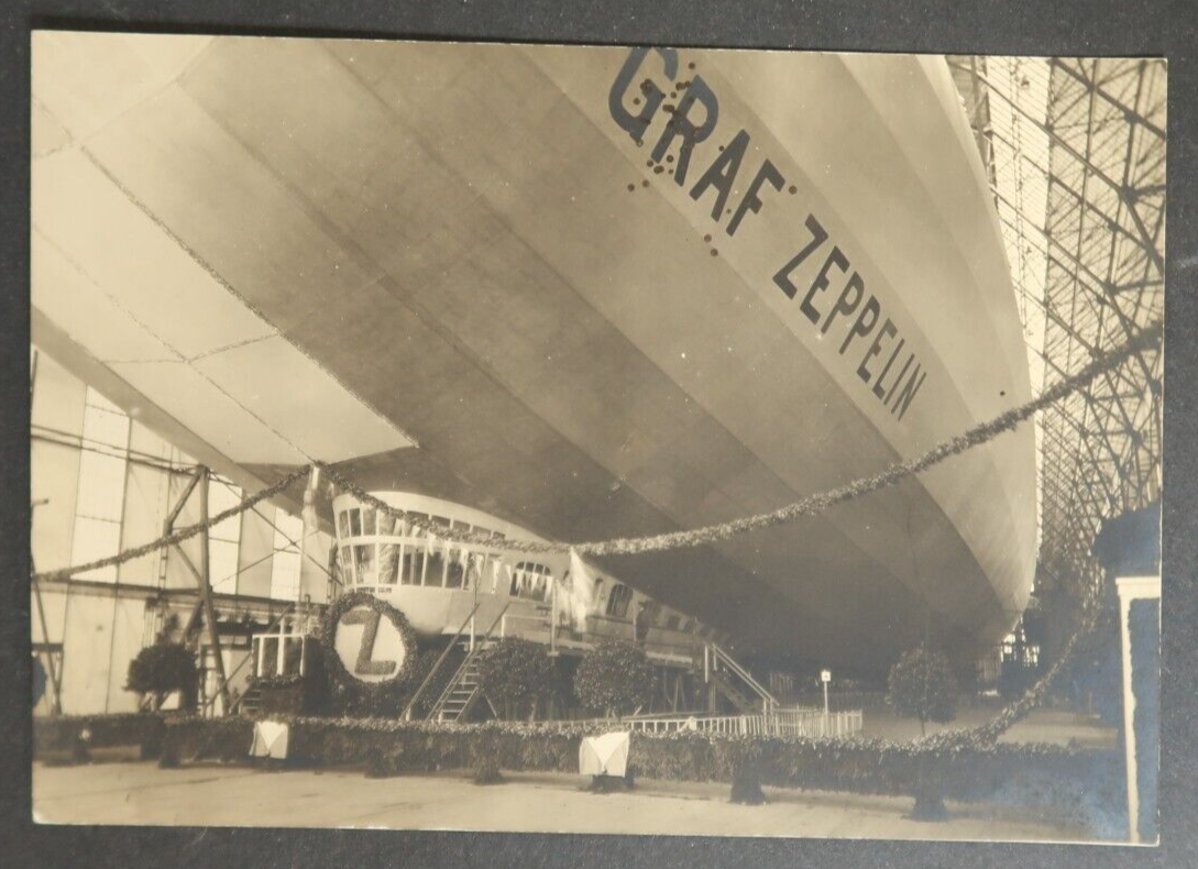 Graf Zeppelin Postcard Blimp Airship Construction RPPC Graphical ...
