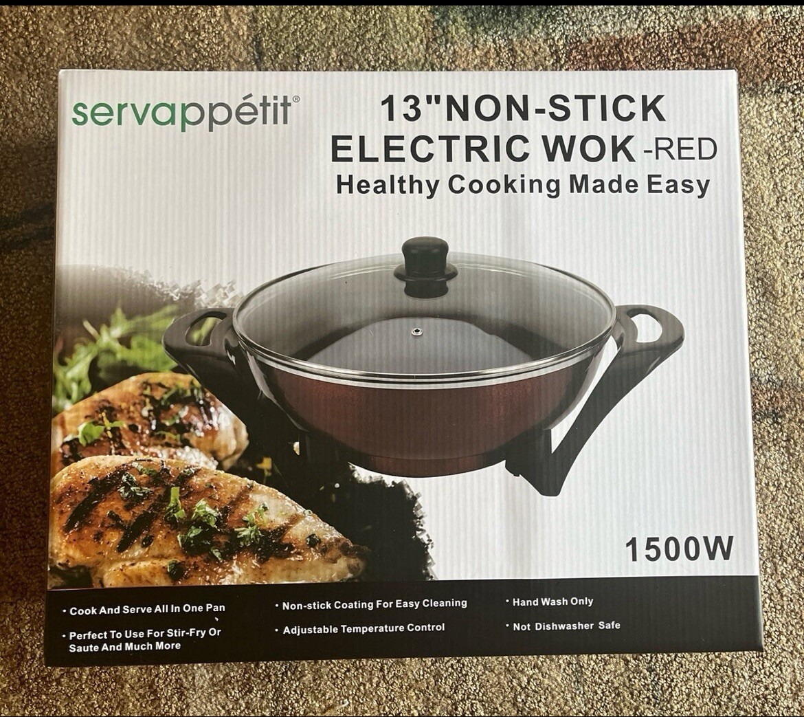 Servappetit 13" Electric Wok 1500w Red New In Box | eBay