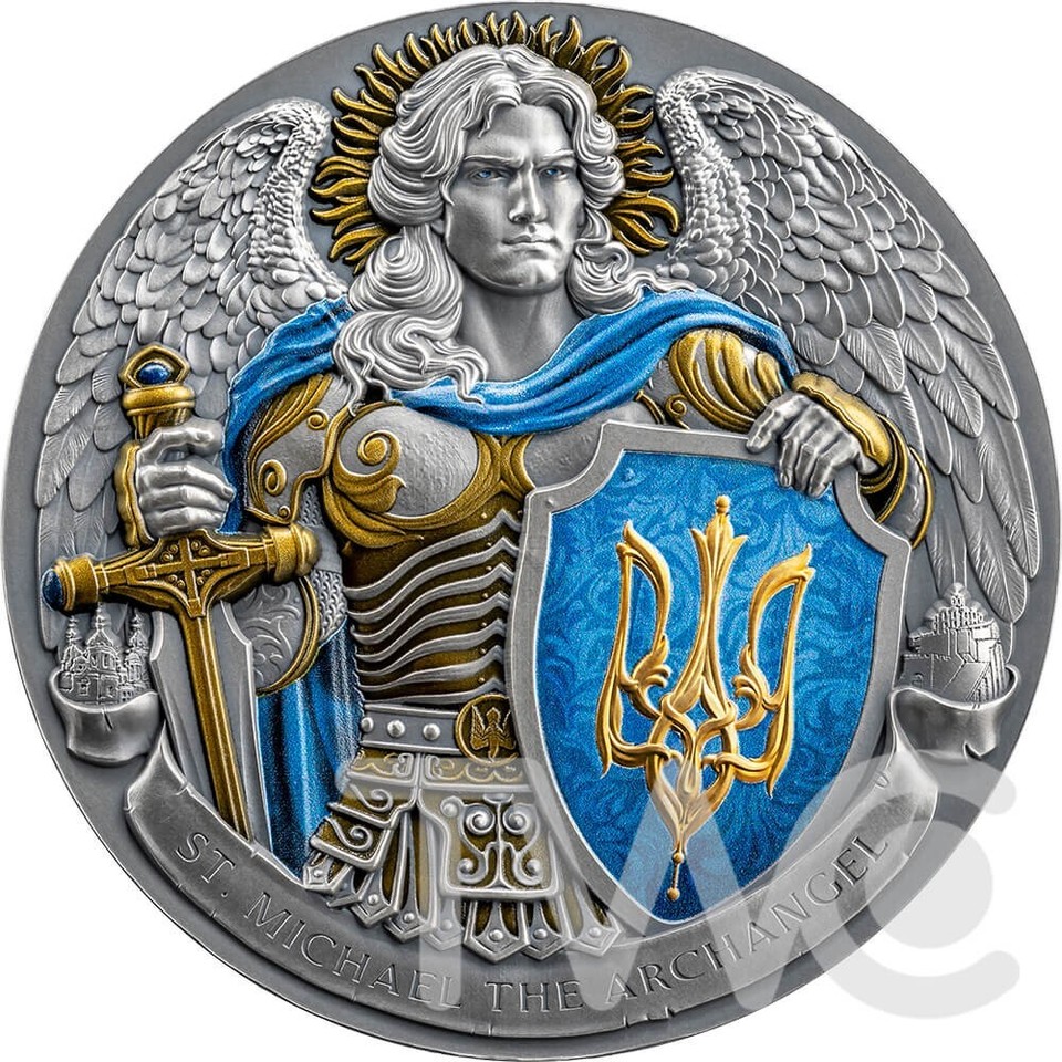 St.Michael: The Patron of Kyiv(Ukraine) 5oz Antique finish Silver Coin ...