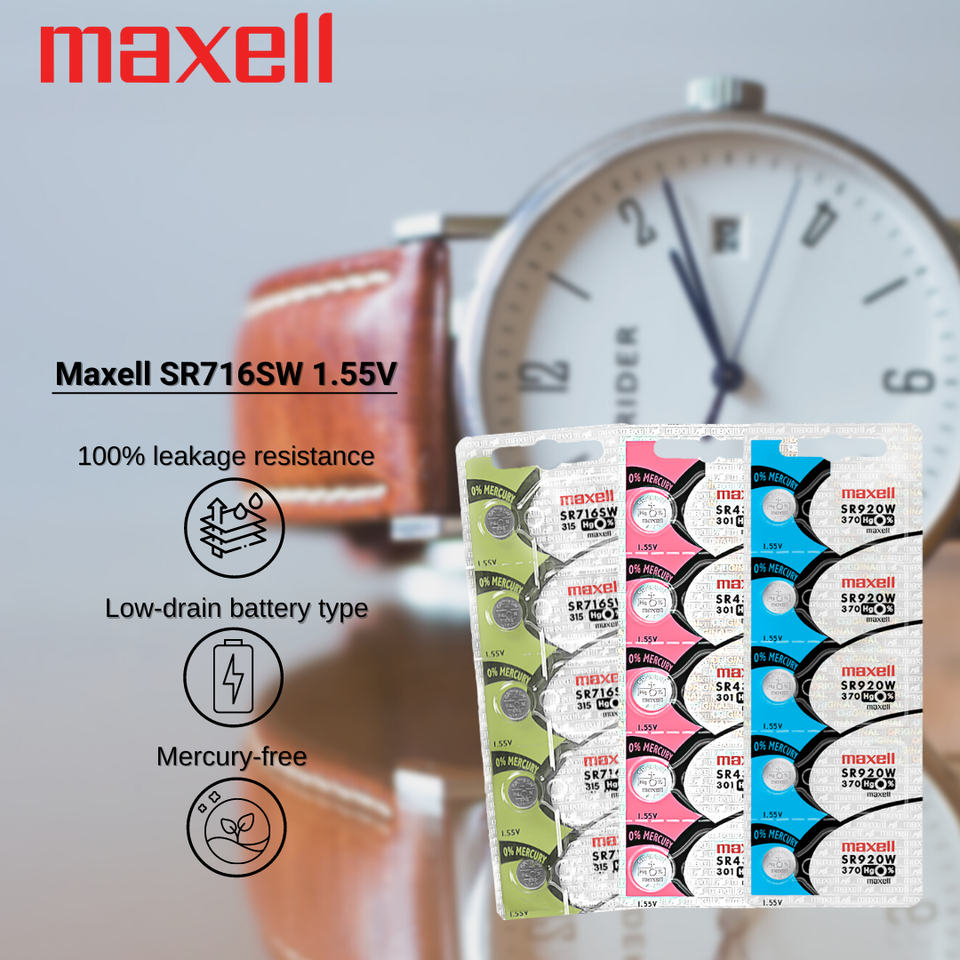 Maxell 315 SR716SW Silver Oxide Watch Battery 1.55V (25 Pack) | eBay