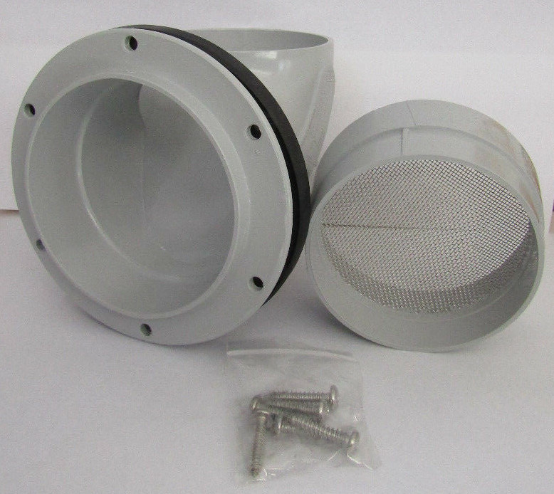 Rain Harvesting rainwater tank overflow. Flanged 90mm x 90 Degree ...