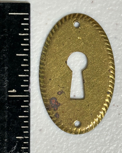 VINTAGE OLD ANTIQUE SOLID BRASS FANCY ESCUTCHEON KEY HOLE KEYHOLE COVER ...