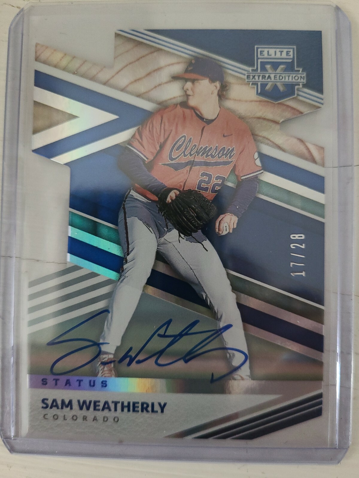 2020 Panini Elite Extra Edition SAM WEATHERLY Blue Status auto-17/28 ...