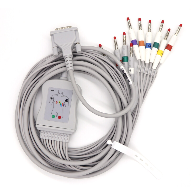 Schiller 10 Lead ECG EKG Patient Cable ,AHA Banana , AT-102, CS-200, AT ...