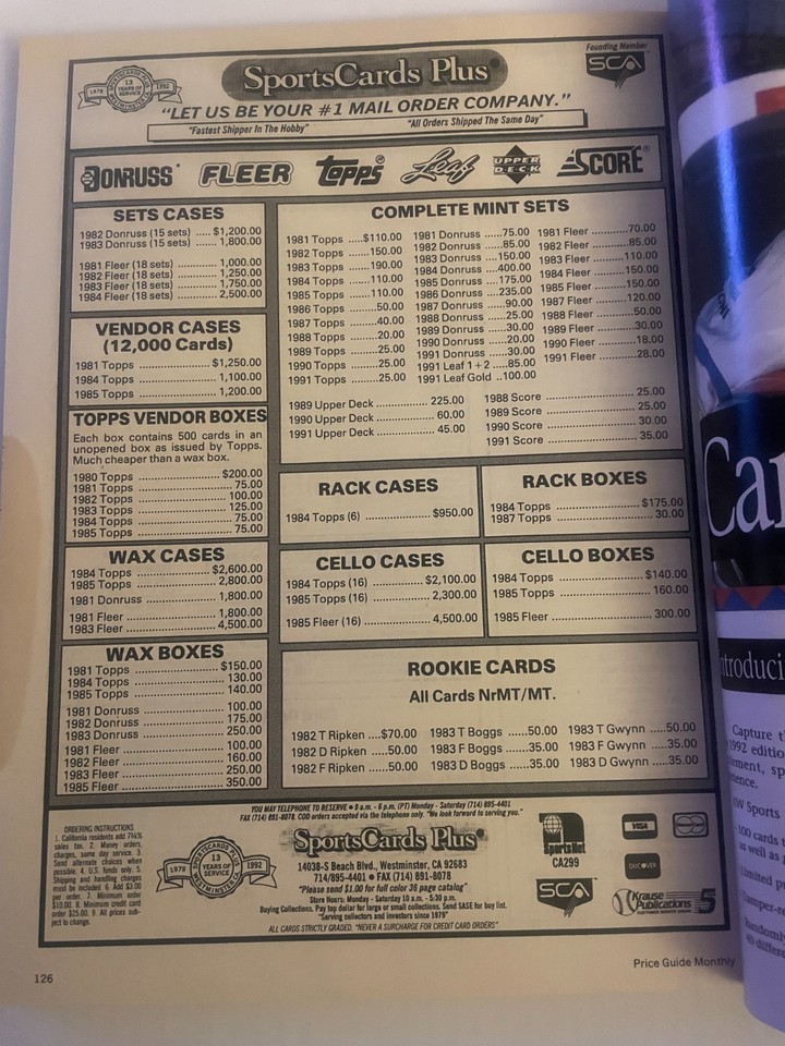 1992 (Jun) Sports Cards Michael Jordan Price Guide Magazine w/ Uncut ...