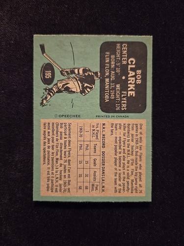 1970-71 OPC O Pee Chee Bob Clarke RC Rookie #195 Philadelphia Flyers | eBay