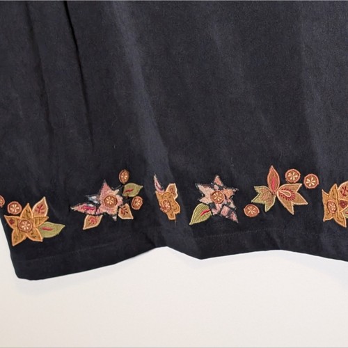 VTG Erika Maxi Dress Floral Fall Embroidery Soft Cozy Minimalist Size ...