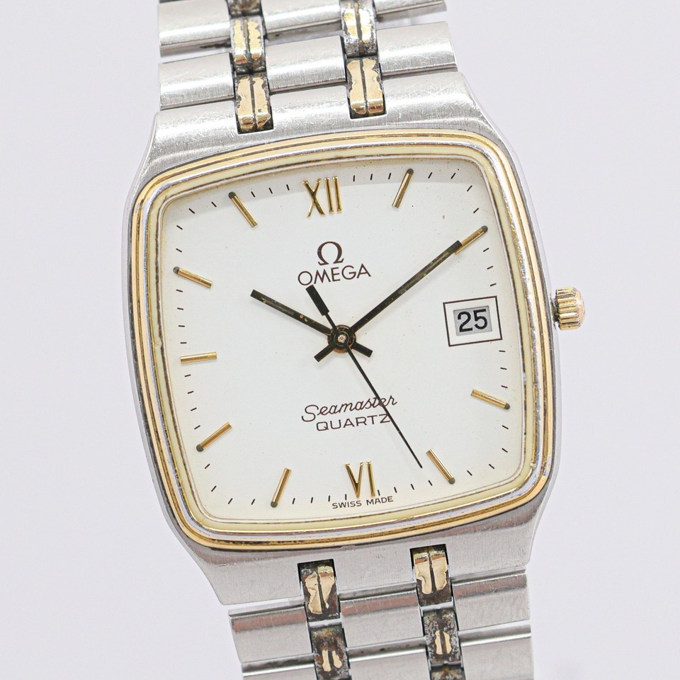 *No Tariffs* Vintage OMEGA Seamaster Cal.1430 Quartz Roman White Dial ...