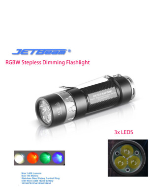 Jetbeam RRT03 RGBW Stepless Dimming 1400LM Rotary Control EDC ...