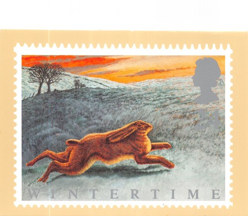 P H Q POST OFFICE POSTCARD WINTERTIME THE BROWN HARE UNUSED VERY GOOD ...