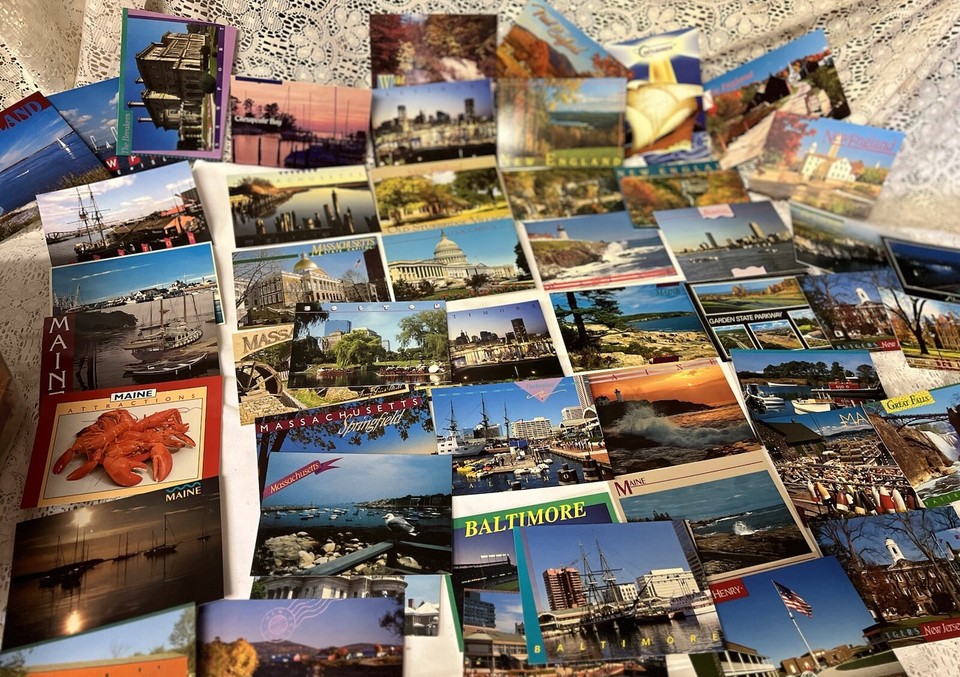 50 Vintage Chrome Postcards New England States Unused By Schellmark inc ...