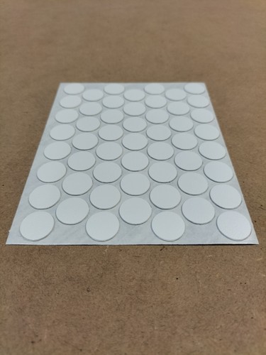 53pcs 14mm WHITE SCREW COVER CAPS SELF ADHESIVE STICK ON FASTCAP STICKY ...
